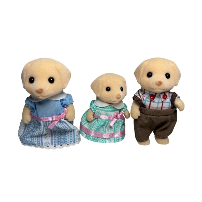 Calico Critters Yellow Labrador Family Lab Dog Set of 3 Sylvanian ...