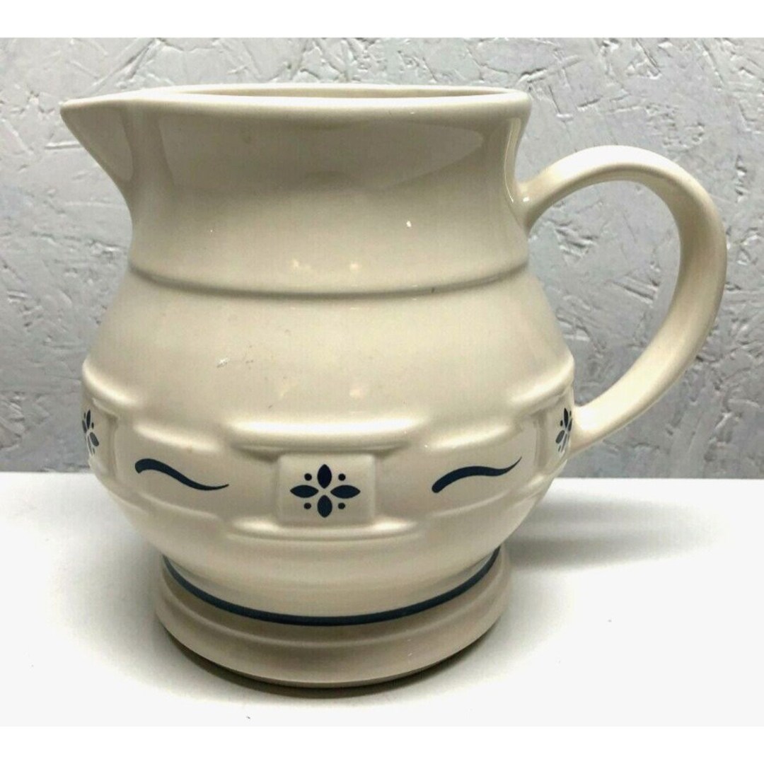 Longaberger Pottery Blue Woven Traditions Small Pitcher 6" - Etsy
