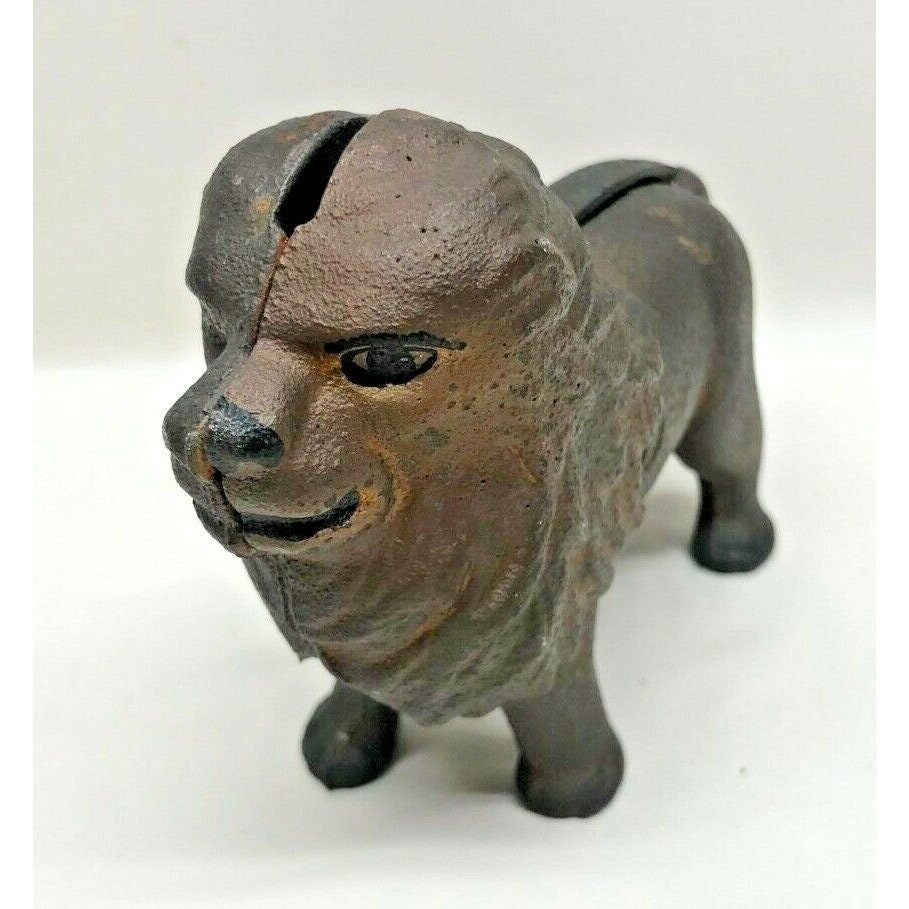 Vintage Cast Iron LION Coin Bank Still Piggy Bank - Etsy