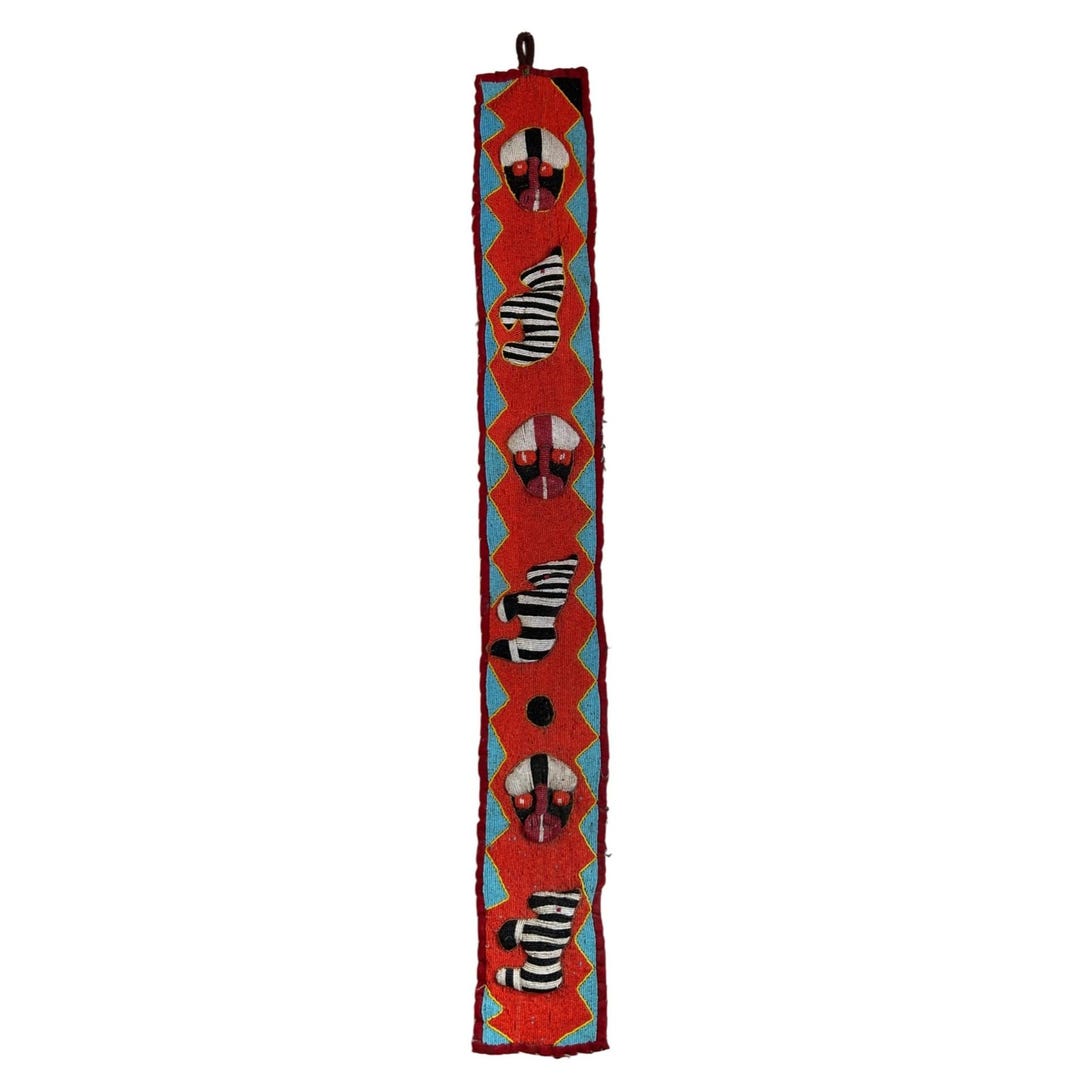 African Yoruba Beaded Sash Wall Hanging Tribal Mask Zebra Nigeria - Etsy
