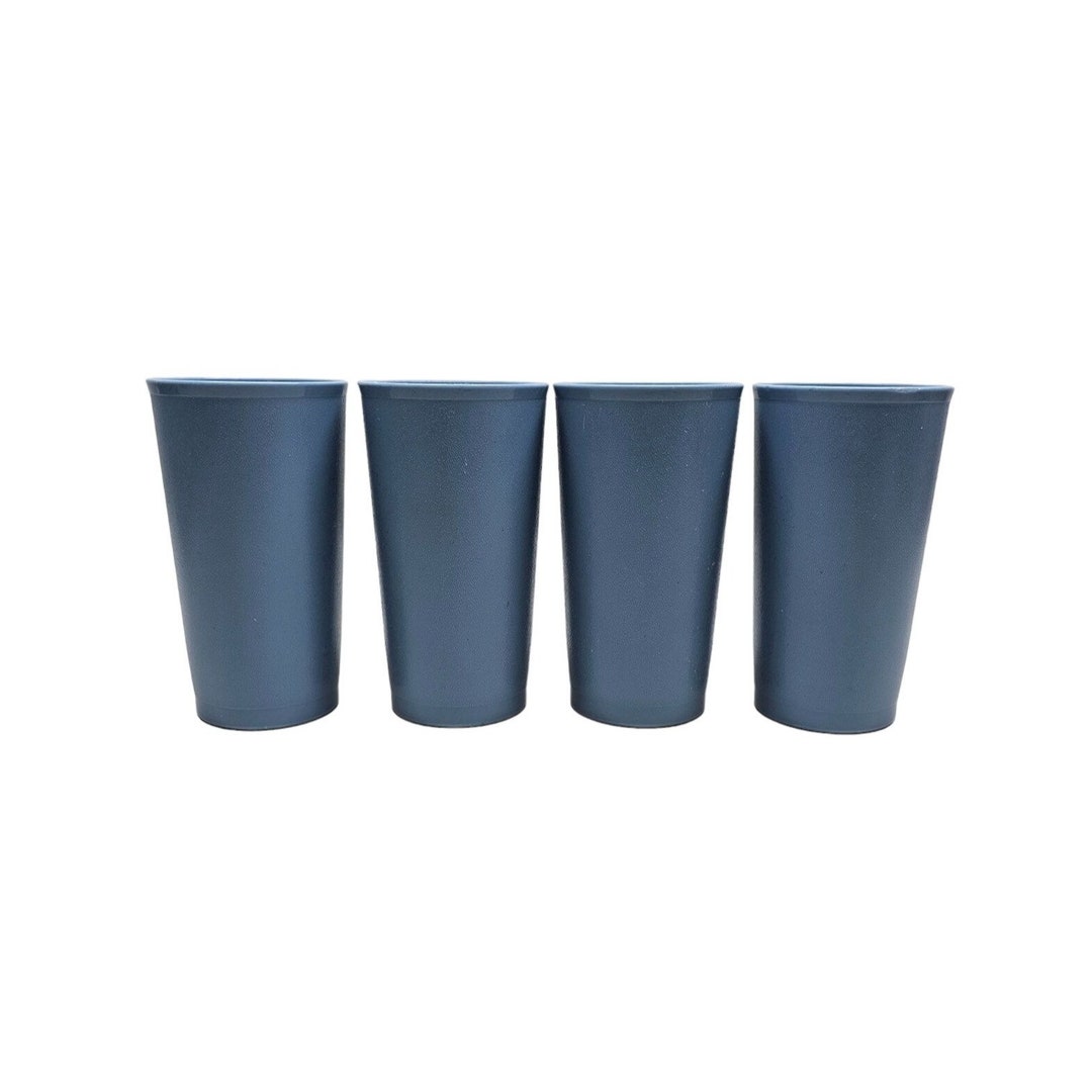 Vintage Tupperware Tumblers 873 BLUE Set of 4 12oz Plastic Cups - Etsy