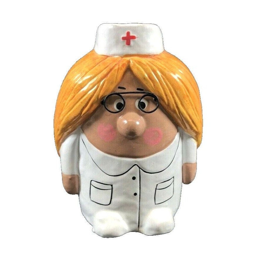 Vintage 1978 Enesco Cartoon NURSE Coin Piggy Bank - Etsy