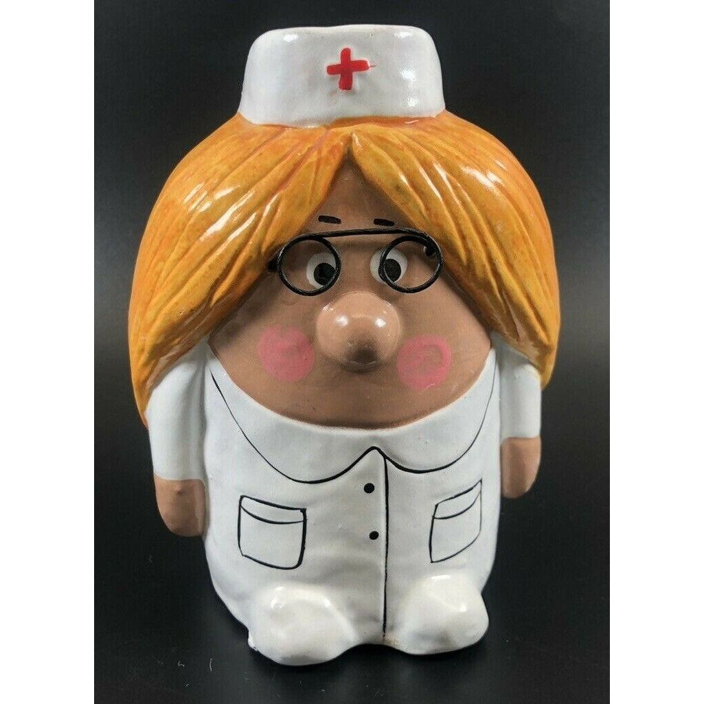 Vintage 1978 Enesco Cartoon NURSE Coin Piggy Bank - Etsy