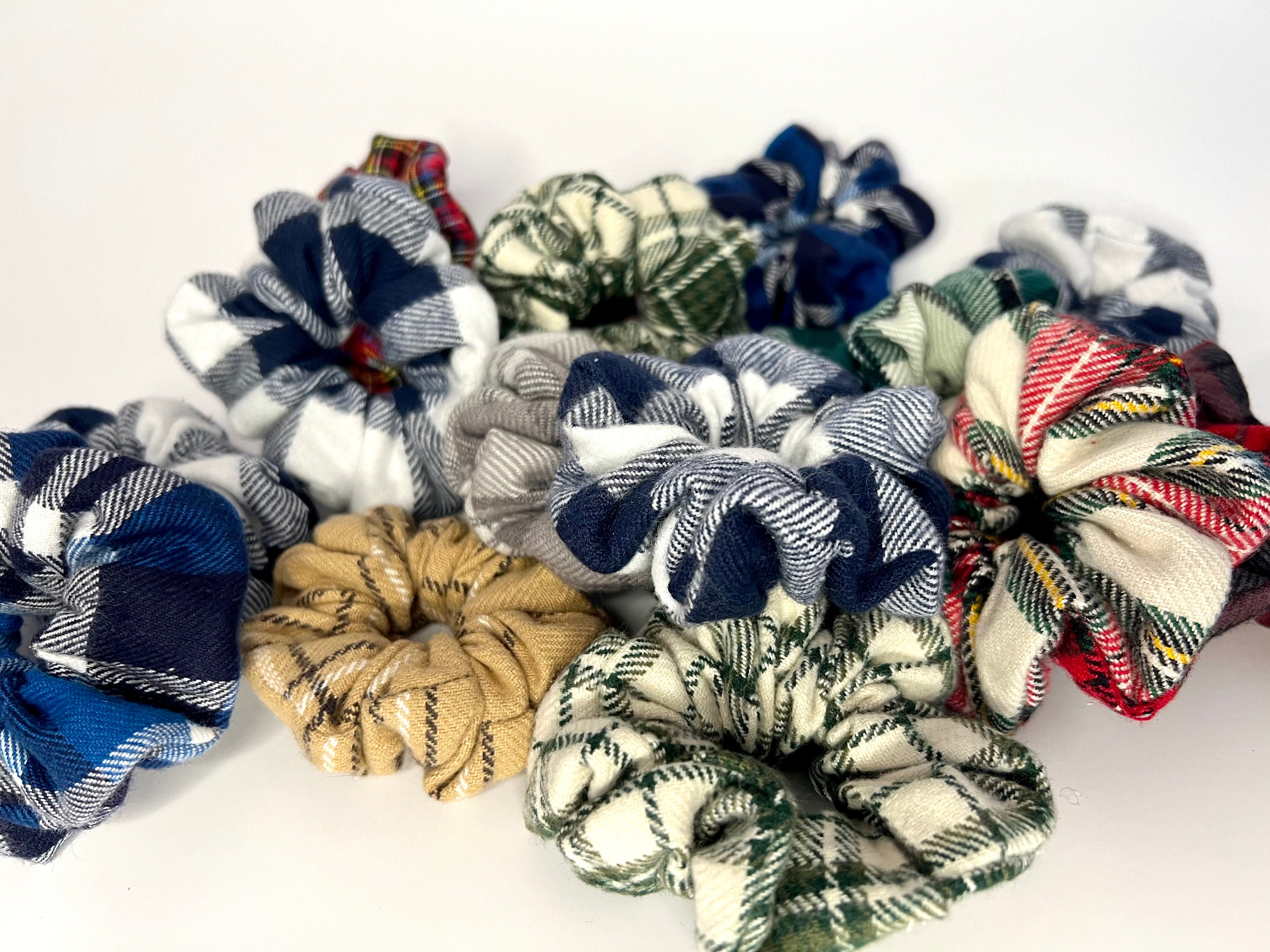 Flannel Scrunchies | Handmade Hair Scrunchies | Fall / Autumn | Variety ...