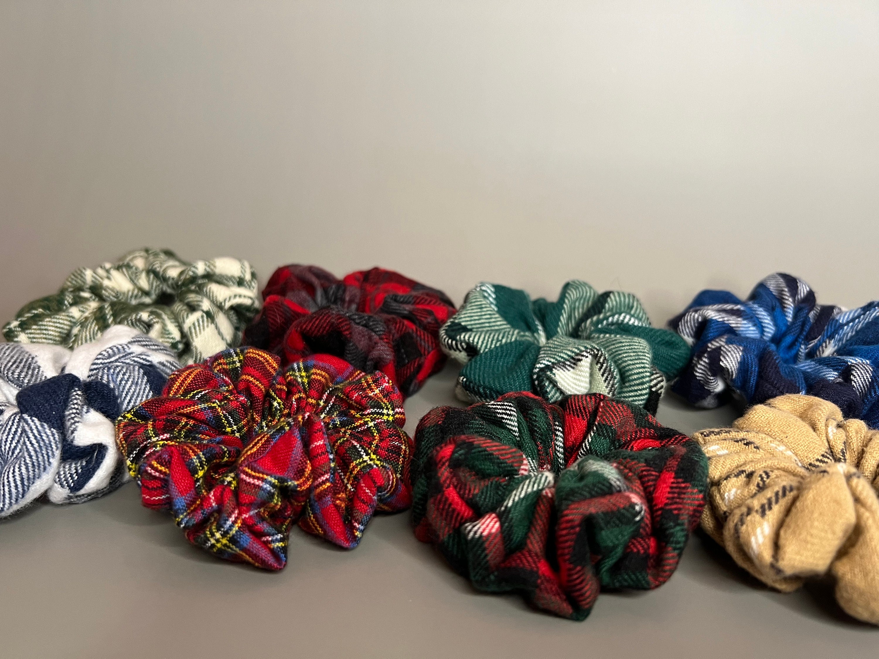 Flannel Scrunchies | Handmade Hair Scrunchies | Fall / Autumn | Variety ...