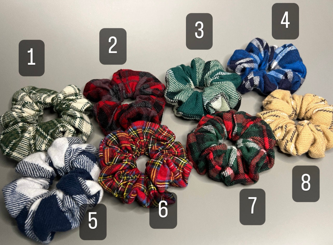 Flannel Scrunchies | Handmade Hair Scrunchies | Fall / Autumn | Variety ...