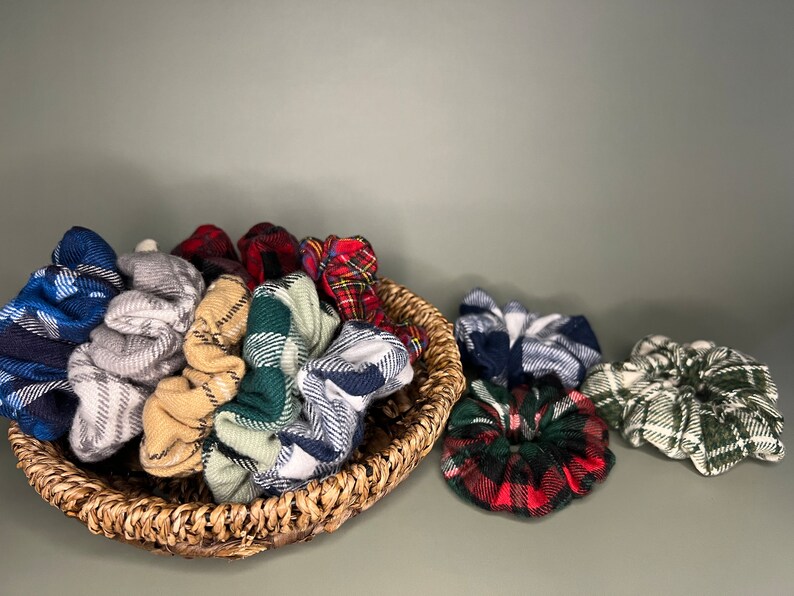 Flannel Scrunchies | Handmade Hair Scrunchies | Fall / Autumn | Variety ...