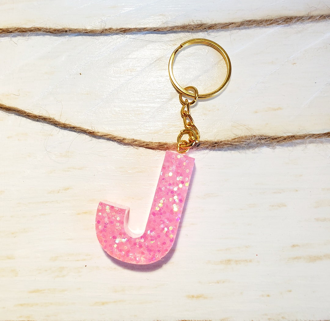 Letter J Keychain - Etsy