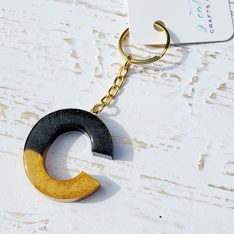 Letter Keychain, Alphabet Keychain, Letter C; Initial Keychain, Custom ...
