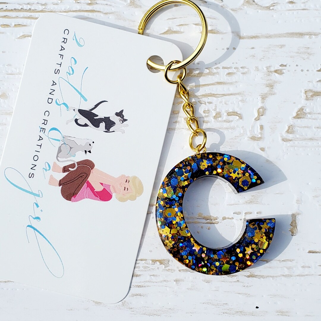 Letter Keychain, Alphabet Keychain, Letter C, Initial Keychain, Custom ...
