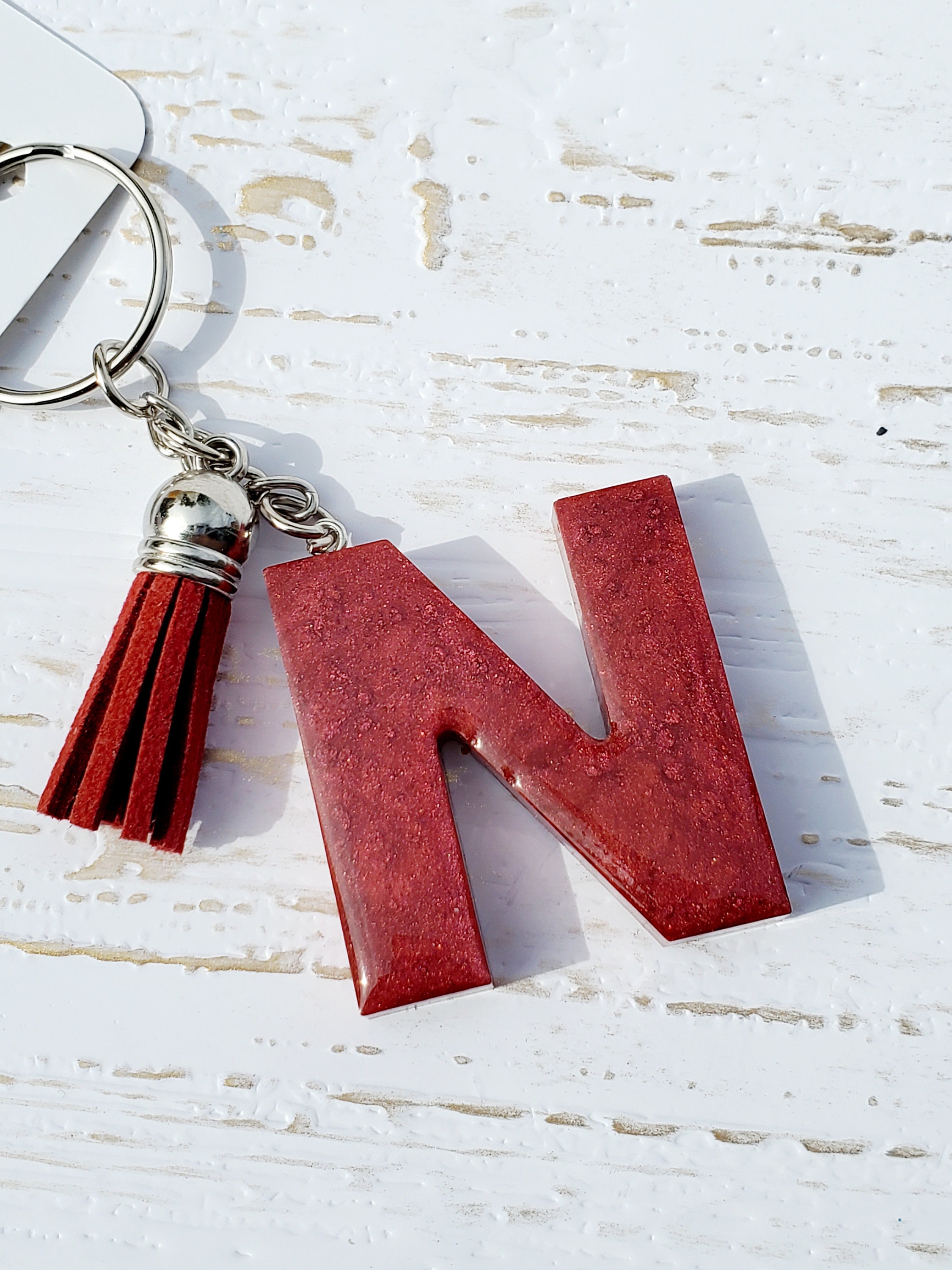 Letter Keychain, Alphabet Keychain, Letter N, Initial Keychain, Custom ...