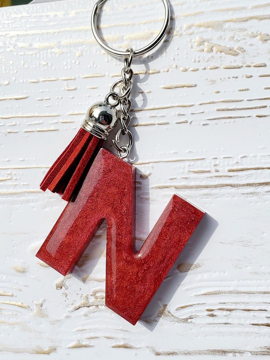 Letter Keychain, Alphabet Keychain, Letter N, Initial Keychain, Custom ...