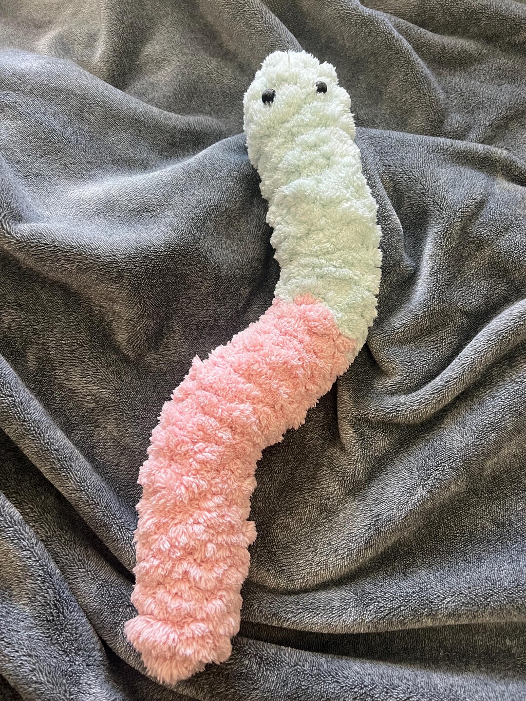 Giant Bendable Gummy Worm Plush, Sour Gummy Worm, Crochet Plushie ...