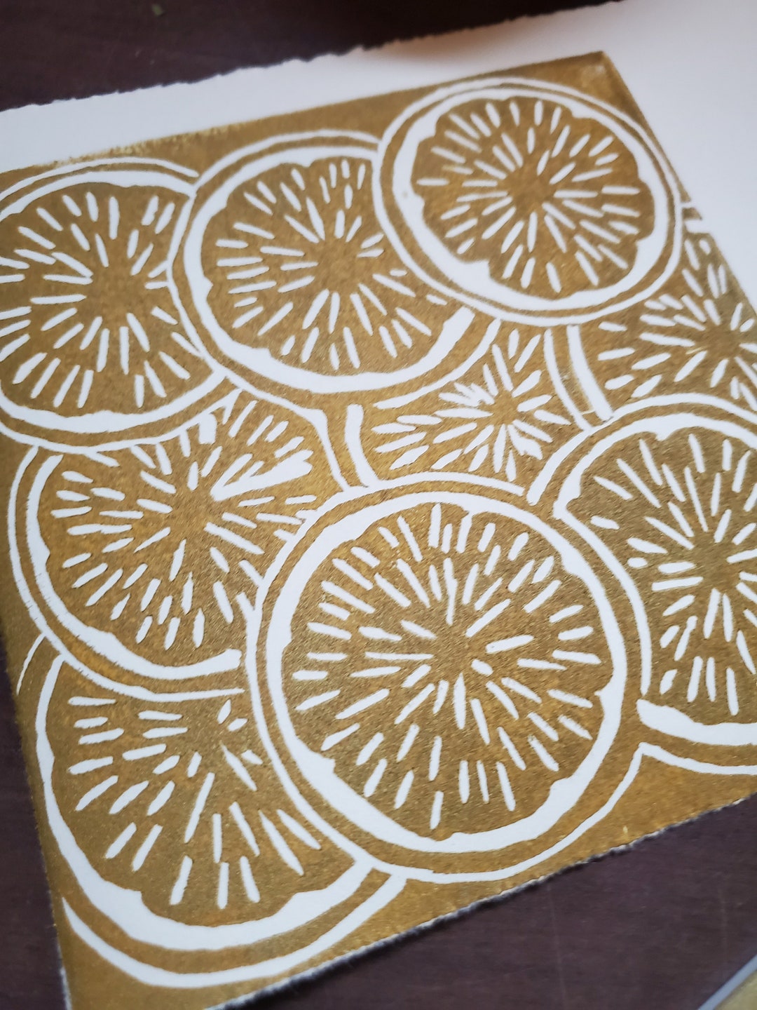 Light and Lemons 6x6 Inch Linocut Block Print - Etsy