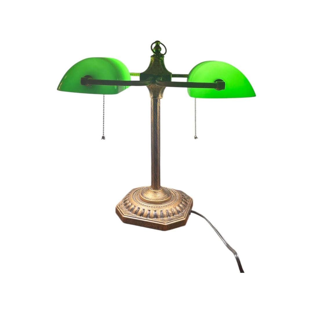 Bankers Lamp Vintage Antique Double Headed Lawyer Notary Banker Desk ...