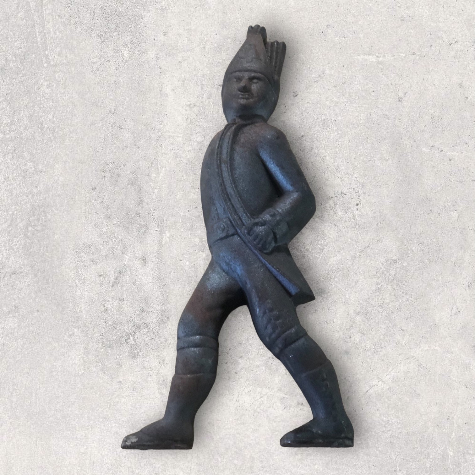 Antique Hessian Soldier Andirons // Fireplace Accessories // Black. - Etsy