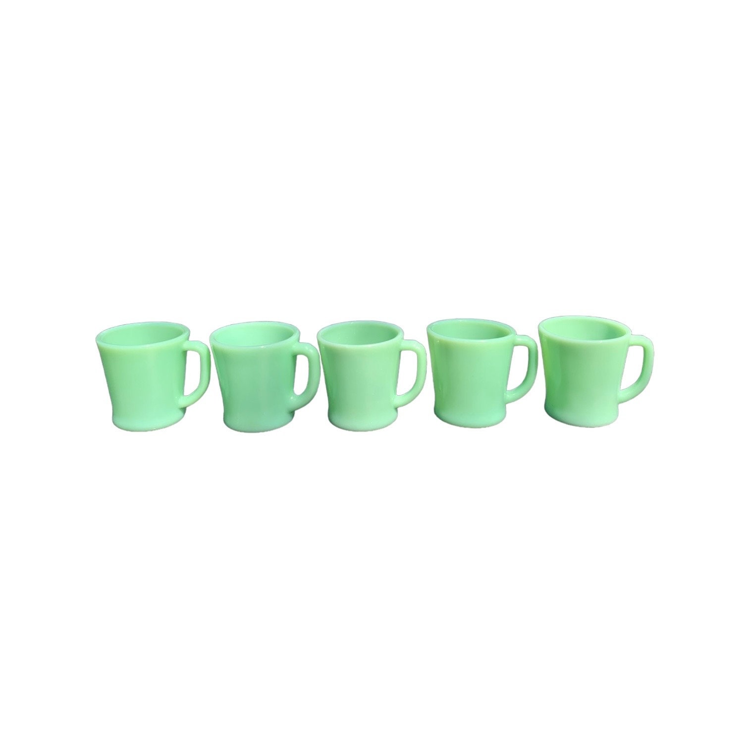 5 Jadeite Mugs Vintage Mid Century Set of 5 Jadeite Mugs by Fire King ...
