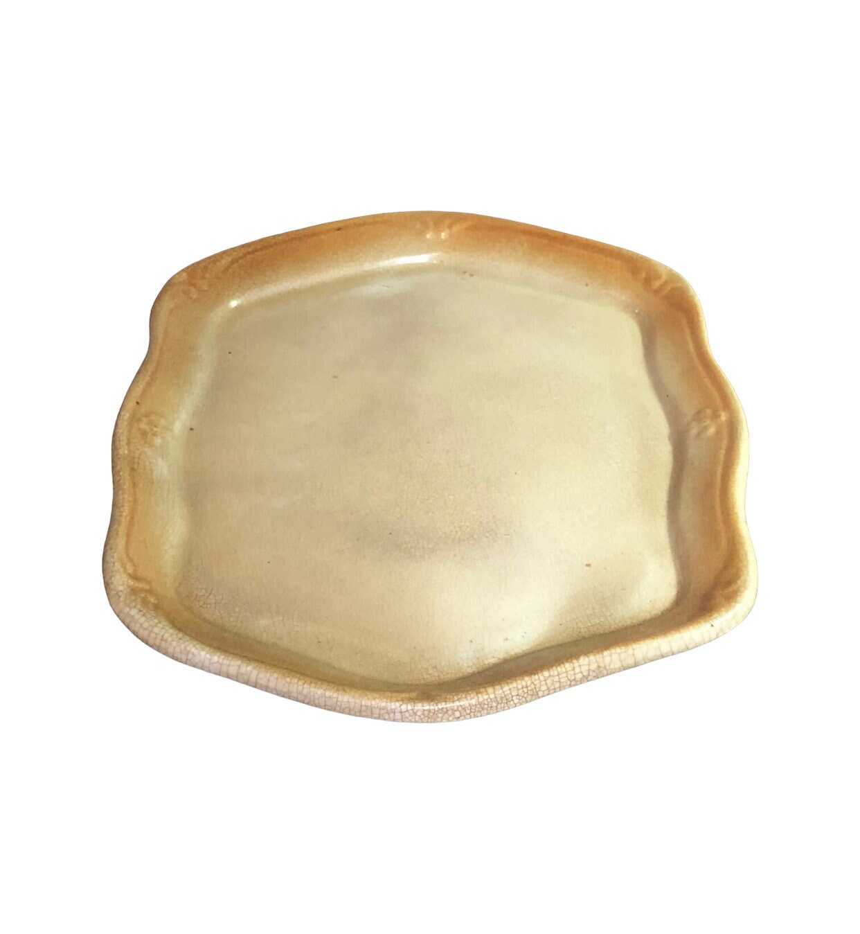 Antique Porcelain Cheese Dish/server, Yellow With Orange and Red ...