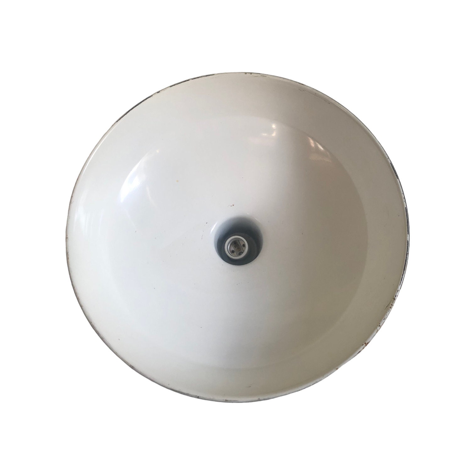 Vintage Industrial French Enamel Lamp Shade, Pendant Light, Black ...