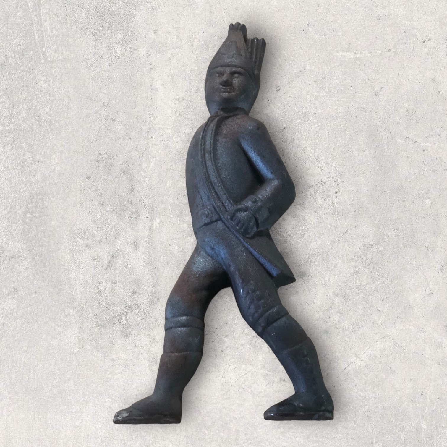 Antique Hessian Soldier Andirons // Fireplace Accessories // Black. - Etsy