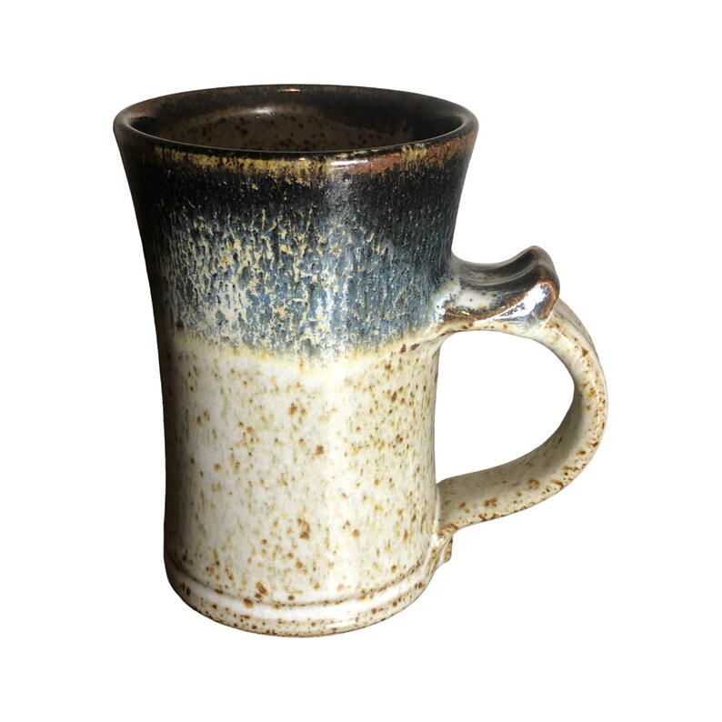 Cream & Blue Glazed Pottery Coffee Mugs - Etsy