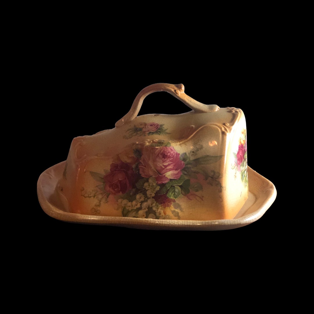 Antique Porcelain Cheese Dish/server Yellow With Orange and - Etsy