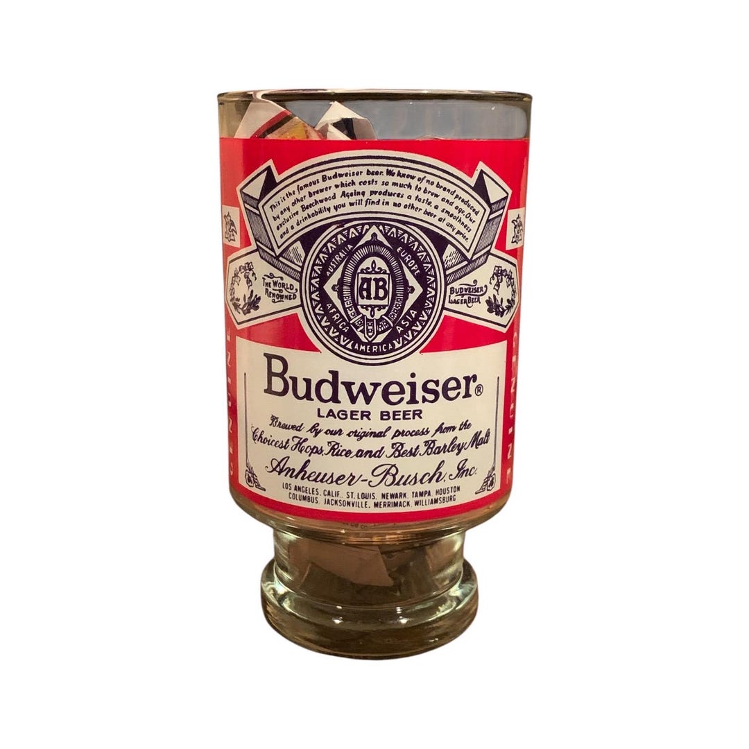 Vintage Budweiser Footed 32 Oz Beer Lager Glass - Etsy