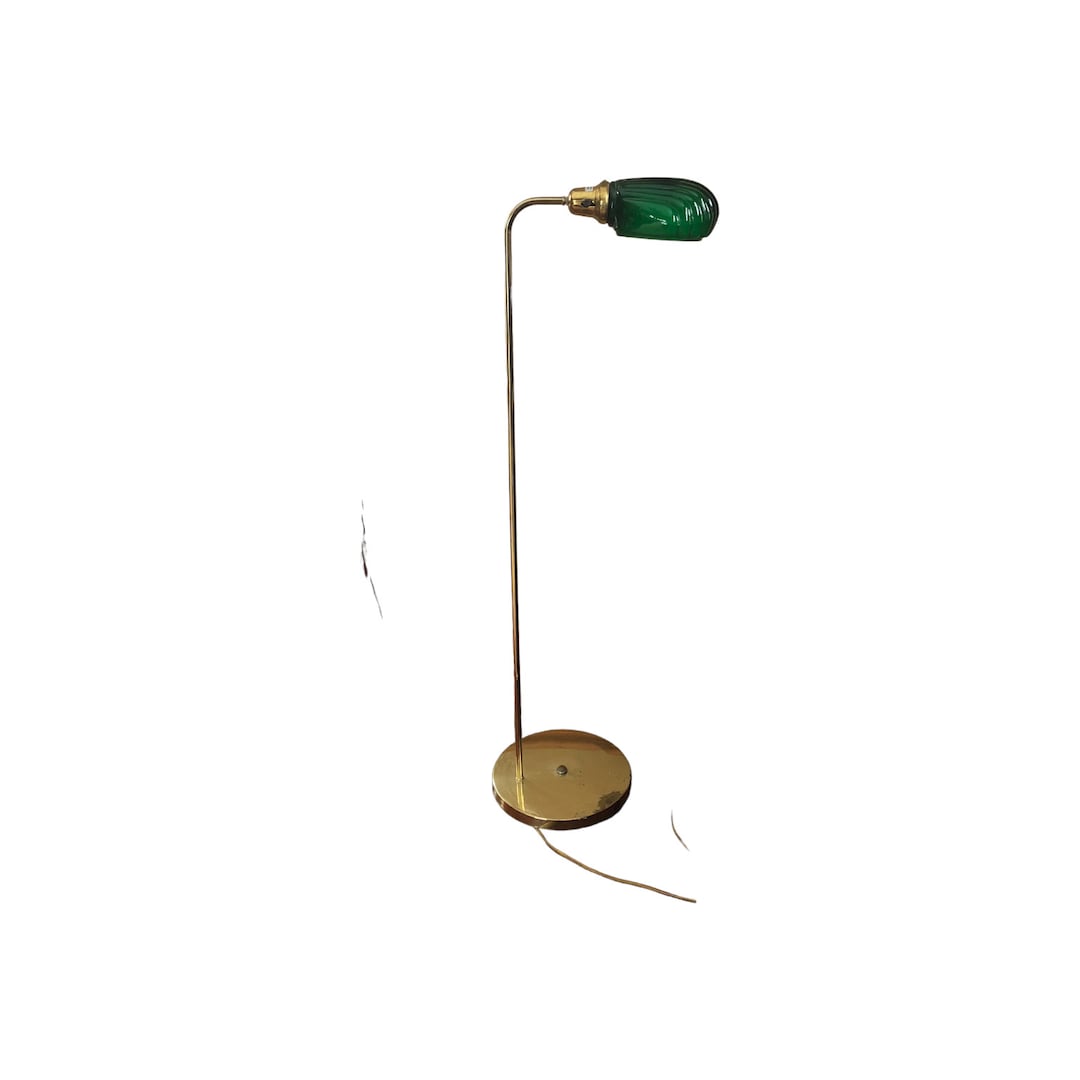70s Mid Century Modern MCM Green Shade Clam Shell Floor Lamp, Vintage ...