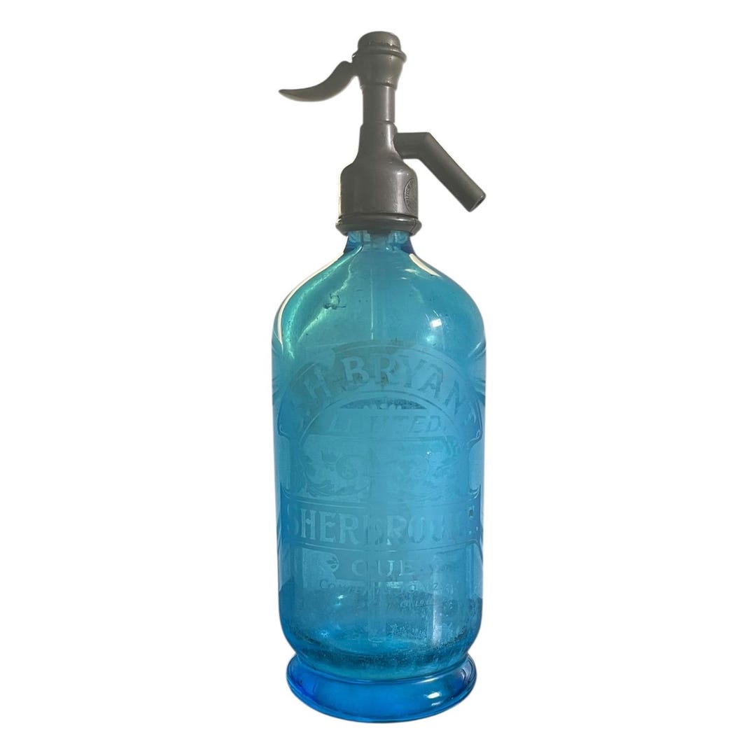 Antique Blue Seltzer Bottle - Etsy
