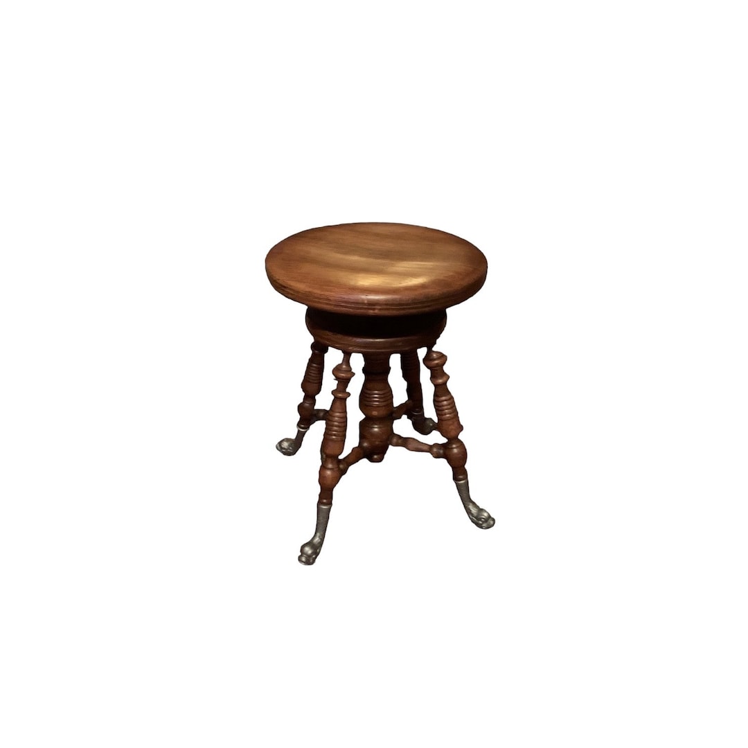 Antique Oak Piano Stool Made by the Otterville Manufacturing Company ...