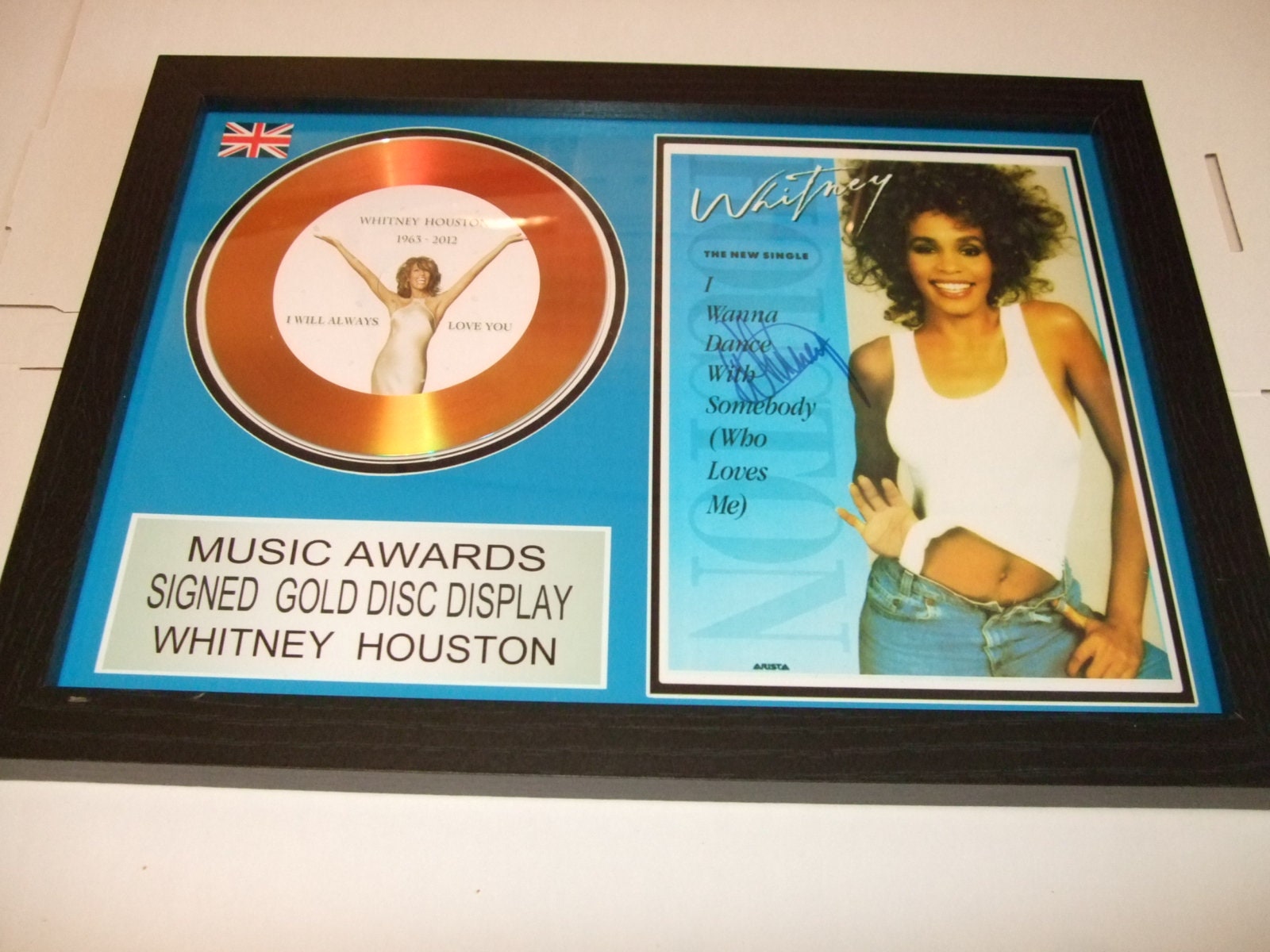 whitney houston signed mount framed Art & Collectibles Music & Movie ...