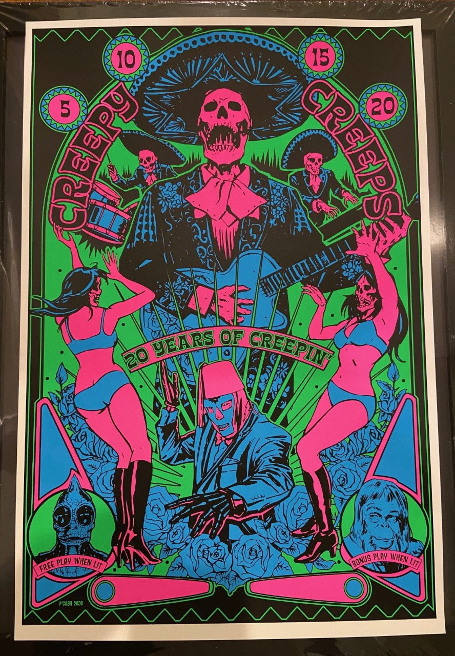 The Creepy Creeps 20yr Anniversary Black Light Poster Artwork Etsy