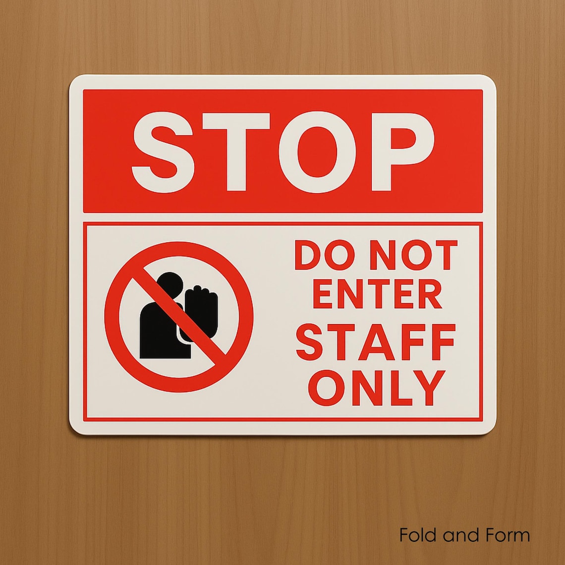 Stop Sign Printable Do Not Enter Staff Only Digital Safety Sign Warning ...