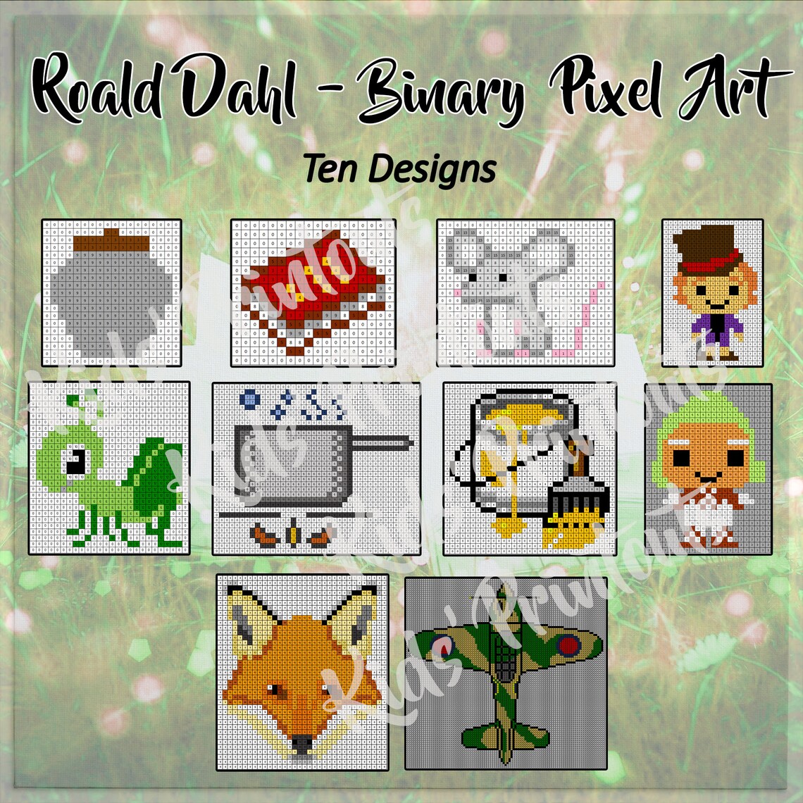 Roald Dahl Binary Pixel Art - Spreadsheet - Printable - Activity ...