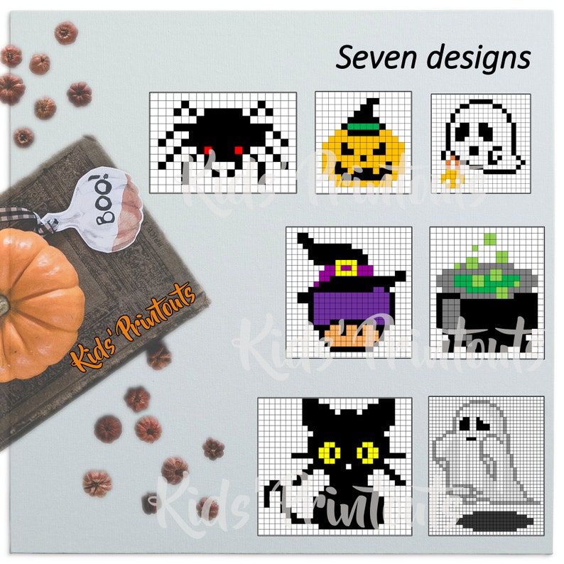 Halloween Binary Pixel Art Spreadsheet Printable - Etsy