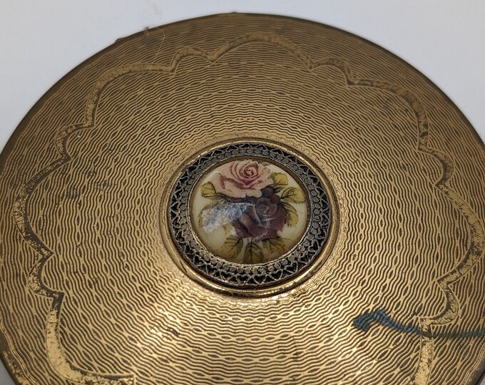 Vintage Stratton England Rose Cameo Compact - Etsy