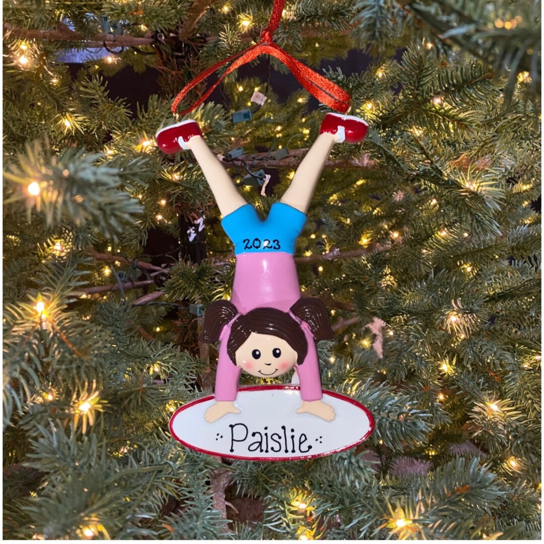 Gymnast Handstand Girl Ornament Cartwheel Ornament Custom Personalized Christmas Ornament Gift ...