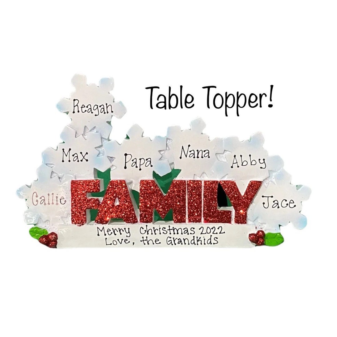 Table Top Snowflake Family Freestanding Decor Family of 7 • Kids ...