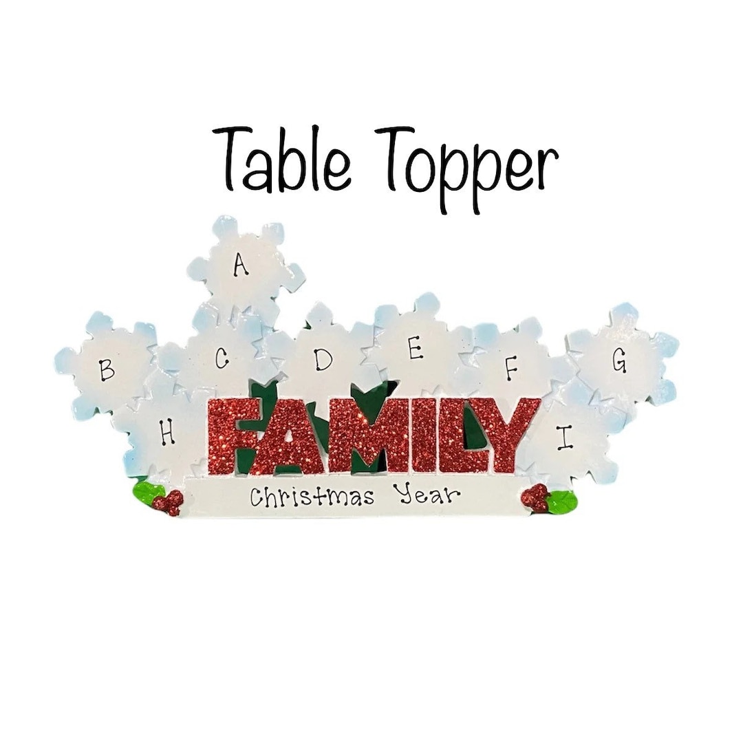 Table Top Snowflake Family Freestanding Decor Family of 9 • Kids ...