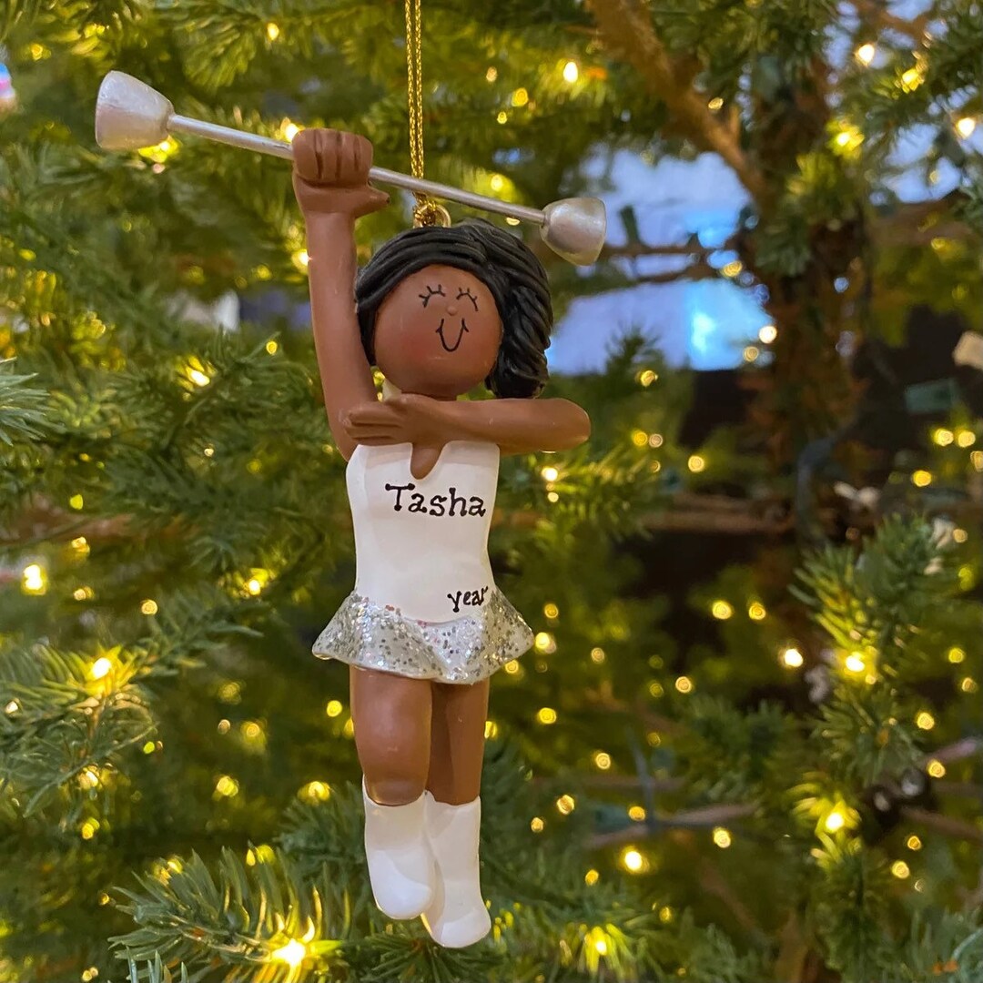 Majorette or Color Guard Baton Girl With Dark Skin Custom Personalized ...