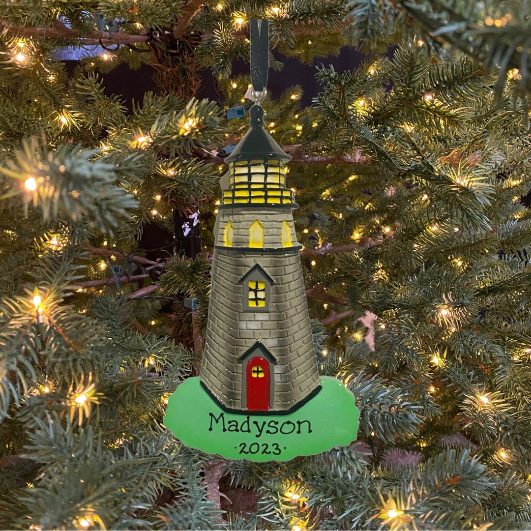 Lighthouse Personalized Lighthouse Ornament Beach Ornament Custom ...