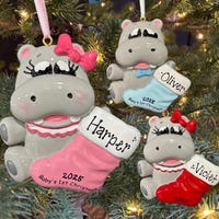 Moo Deng for Christmas Ornament | Moo Deng Ceramic Ornament | Christmas ...