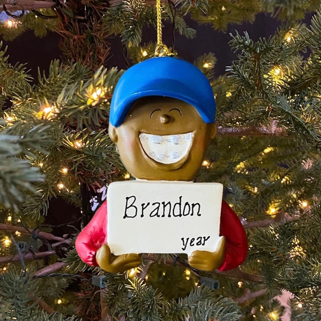 Kids Braces Teeth Smile Christmas Ornament Gift Personalized | Etsy