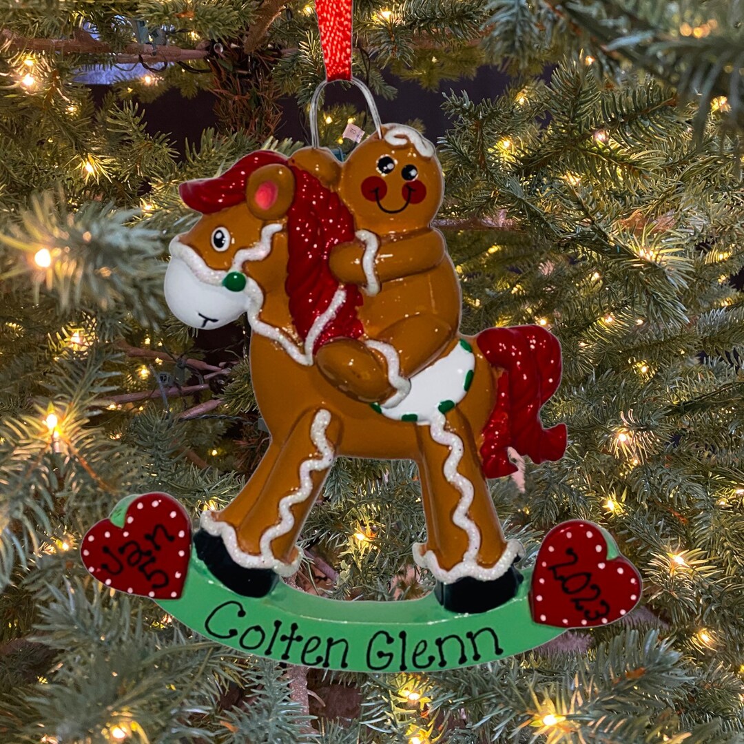Gingerbread Rocking Horse Baby or Toddler First or Second Christmas ...