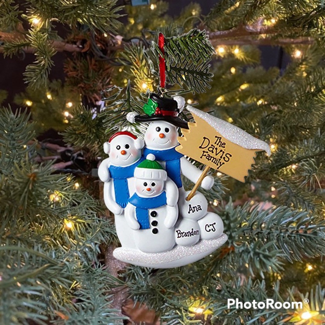 CLEARANCE Snowman Family of 3 Custom Personalized Christmas Family ...