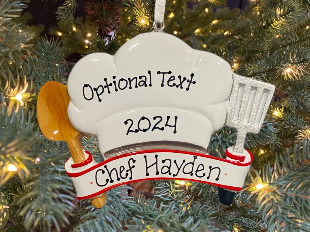 Chef Hat With Spoon & Spatula Custom Personalized Christmas Ornament ...