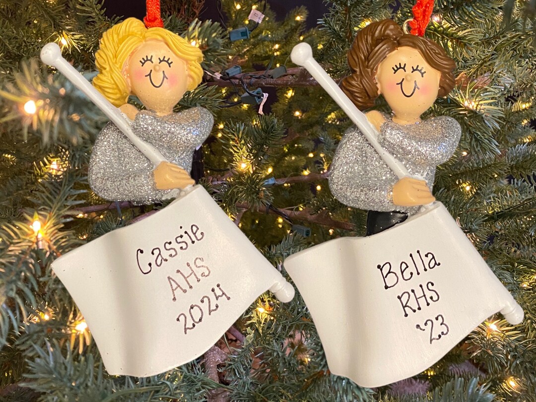 Majorette Ornament Color Guard Flag Girl Custom Personalized Christmas ...