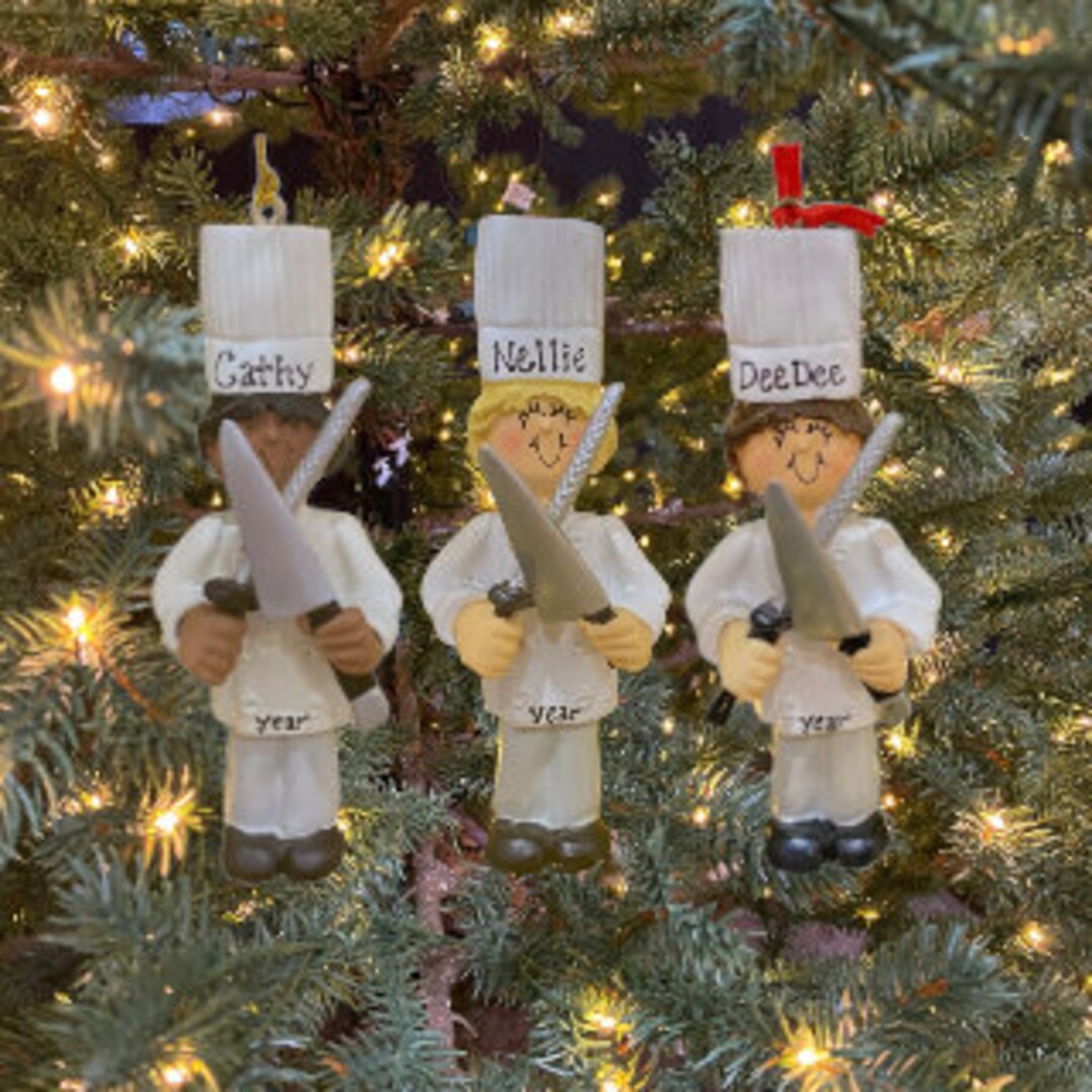 Personalized Chef Ornament With Chef's Knife and Sharpener Custom ...