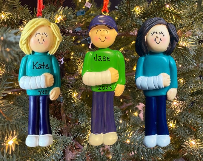 Broken Bone Ornament Arm Cast Ornament Custom Personalized Christmas ...