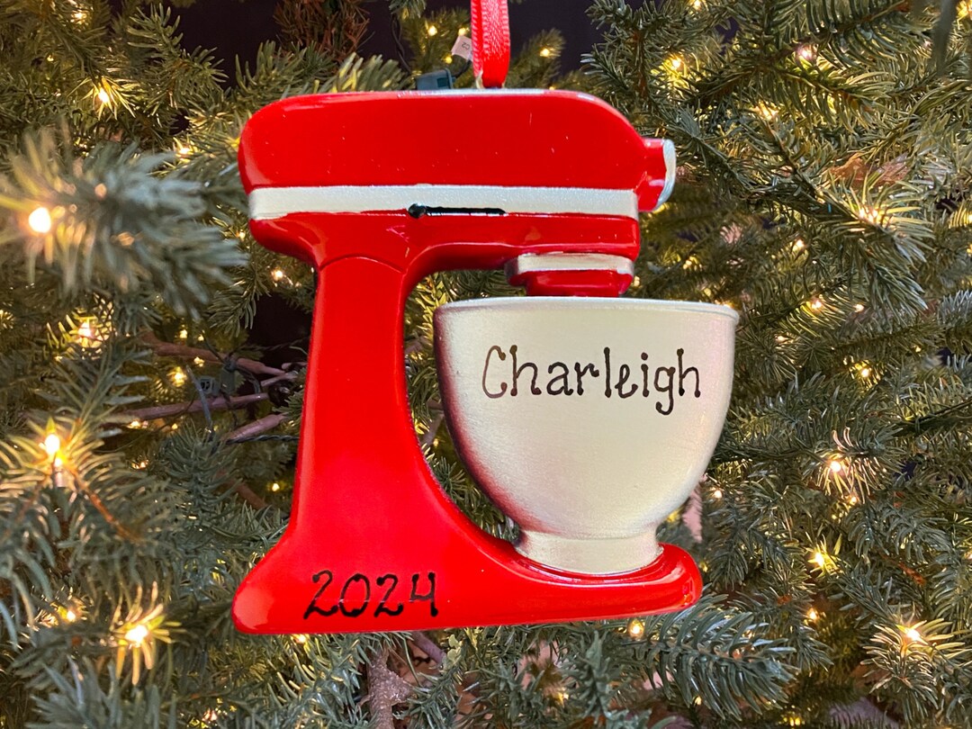 Baker Personalized Red Mixer Custom Personalized Christmas Ornament ...